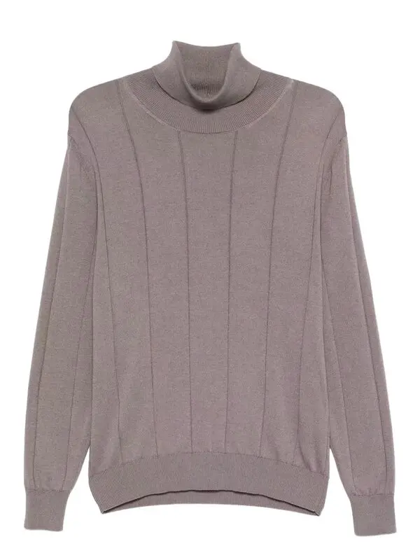 Eleventy Turtleneck Ribbed Sweater - Grey