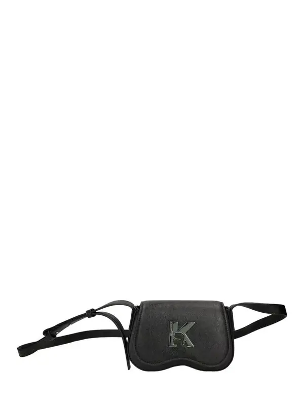 Karl Lagerfeld K Logo Flap Crossbody Bag - Black