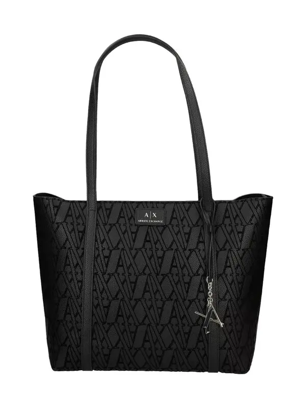 Armani Exchange Monogram Tote Bag - Black