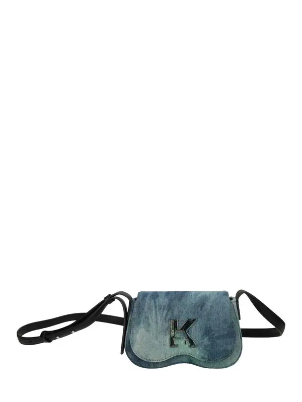 Karl Lagerfeld Tie-dye Denim Crossbody Bag - Blue