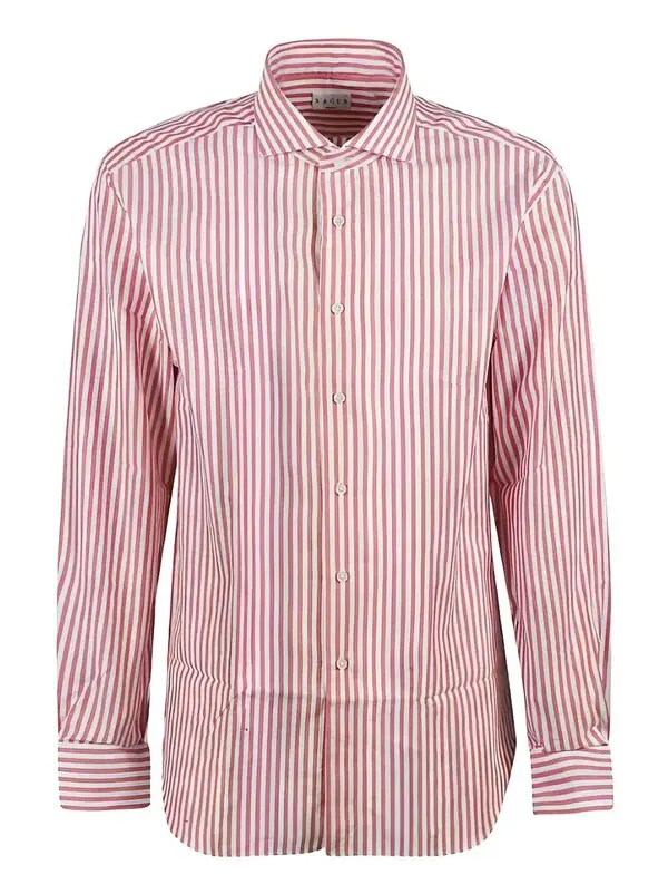 XACUS Striped Long-sleeves Shirt - Red