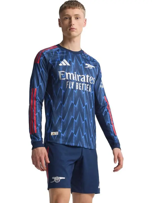 Adidas Arsenal 25/26 Long Sleeve Away Authentic Jersey - Night Indigo / Matte Silver
