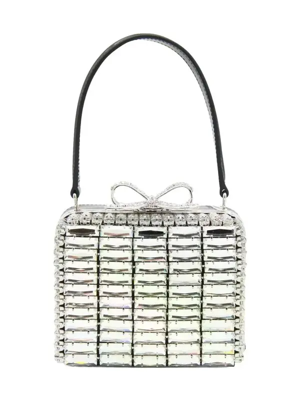 SELF-PORTRAIT Crystal-embellished Bow Bag - Silver