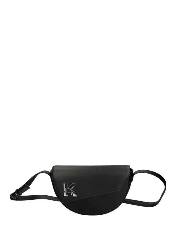 Karl Lagerfeld Logo-plaque Half-moon Bag - Black