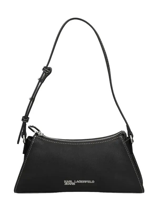 Karl Lagerfeld Zip-detail Curved Shoulder Bag - Black