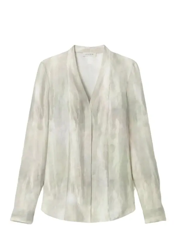 Lafayette 148 New York Tie-dye Pattern Blouse - Grey