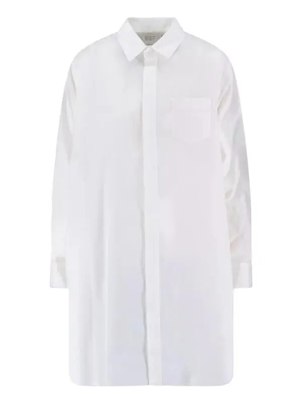 Sacai Pleated Shirt Mini Dress - White