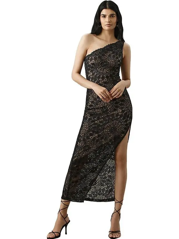 NIGHTCAP Lotus Lace Maxi Dress - Black