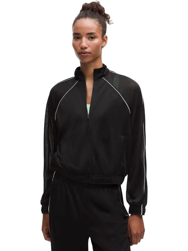 Lululemon Mesh Full-zip Track Jacket - Black/vapor