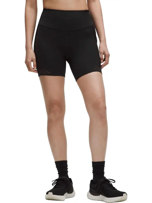 Lululemon Fast And Free High-rise Lace Trim 6" Short - Black
