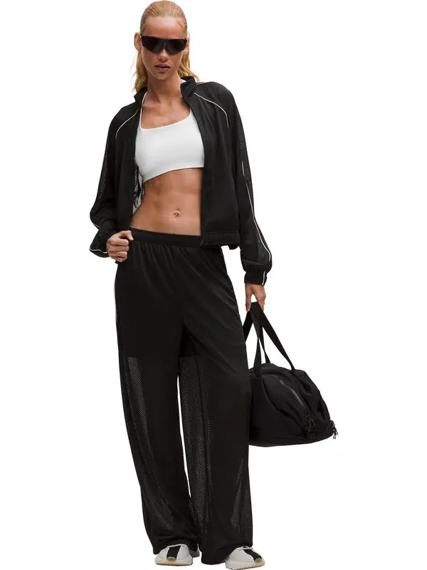 Lululemon Mesh High-rise Wide-leg Training Pant - Black/vapor