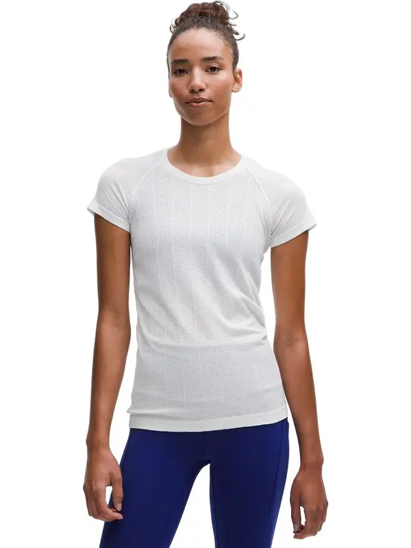 Lululemon Swiftly Pointelle Short-sleeve Shirt - Herringbone Dot White