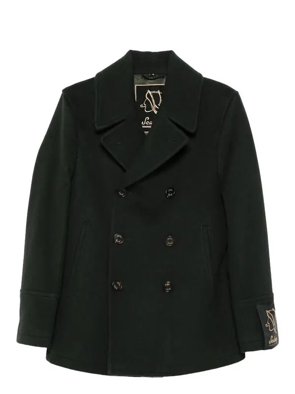 SEALUP Double Breasted Wool-blend Coat - Green