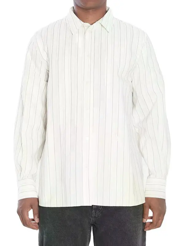 Saint Laurent Striped Cotton Shirt - Neutrals