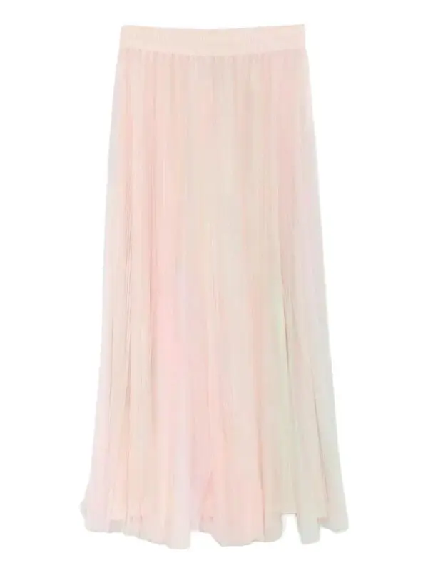 STYLAND Pleated Tulle Midi Skirt - Pink