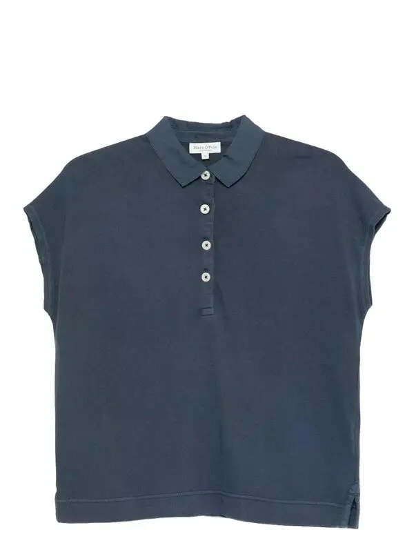 Marc O'polo Short-sleeve Button Top - Blue