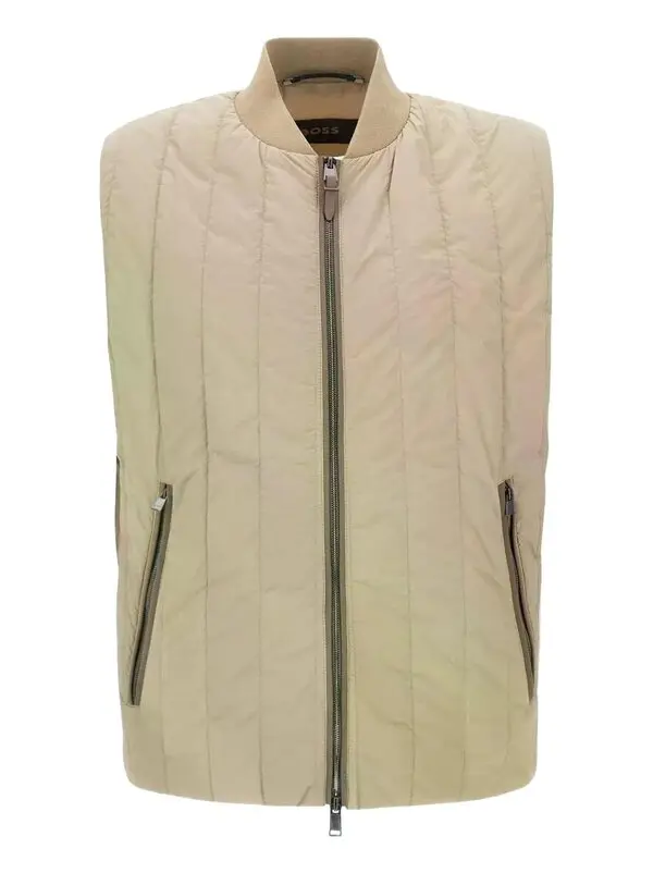 Hugo Boss Quilted Zip-front Gilet - Neutrals