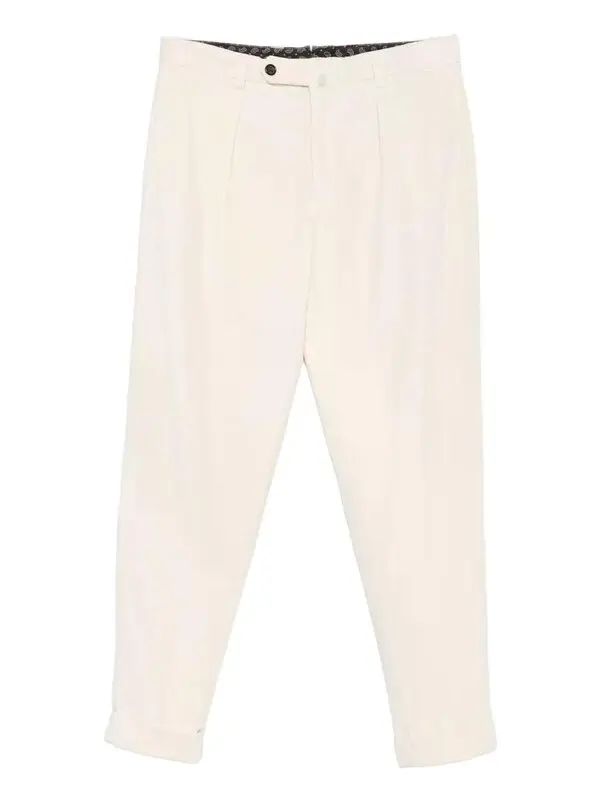 BERWICH Pleated Cotton Trousers - Neutrals