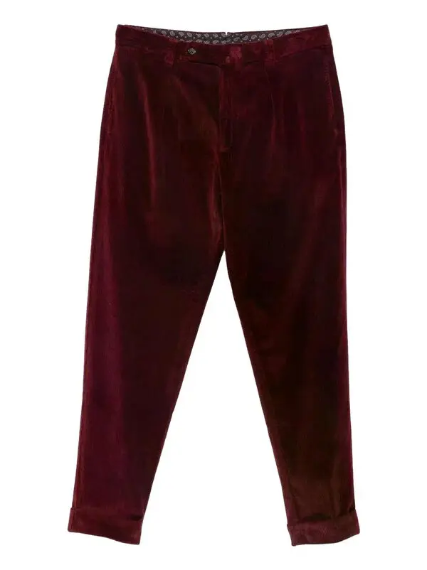 BERWICH Pleated Corduroy Trousers - Red