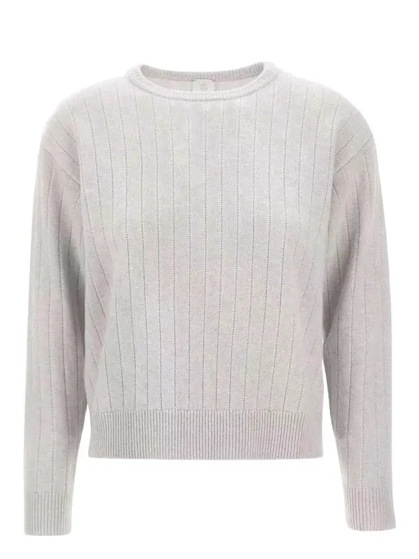 Eleventy Ribbed Crew-neck Sweater - Grey
