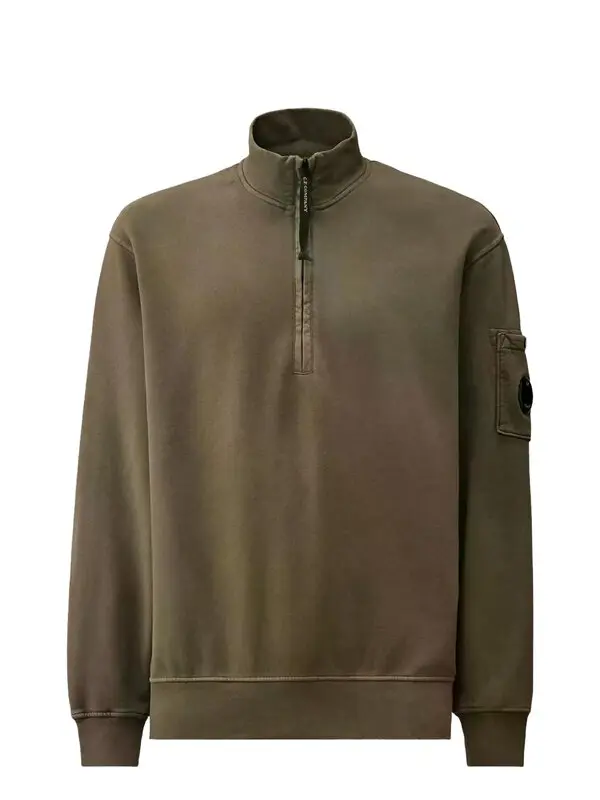 C.P. COMPANY Half-zip Lens-pocket Sweatshirt - Brown