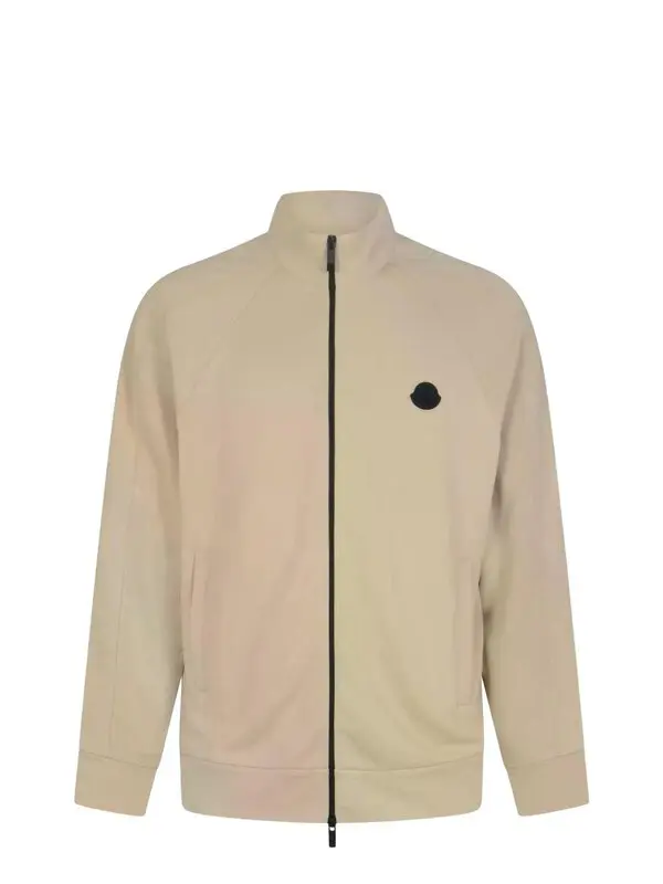 Moncler Logo Patch Zip-up Sweatshirt - Neutrals