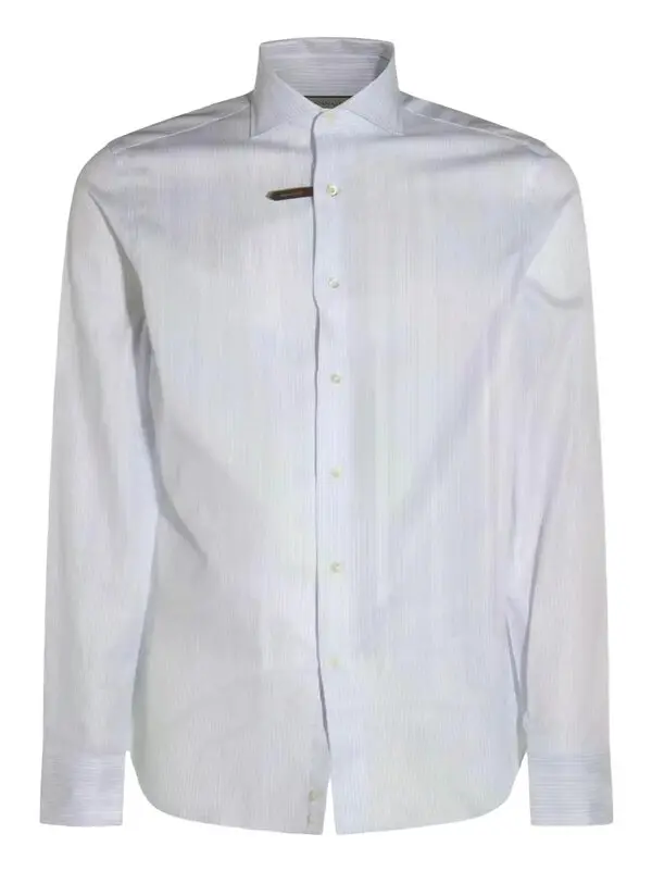Canali Striped Button-fastening Shirt - White