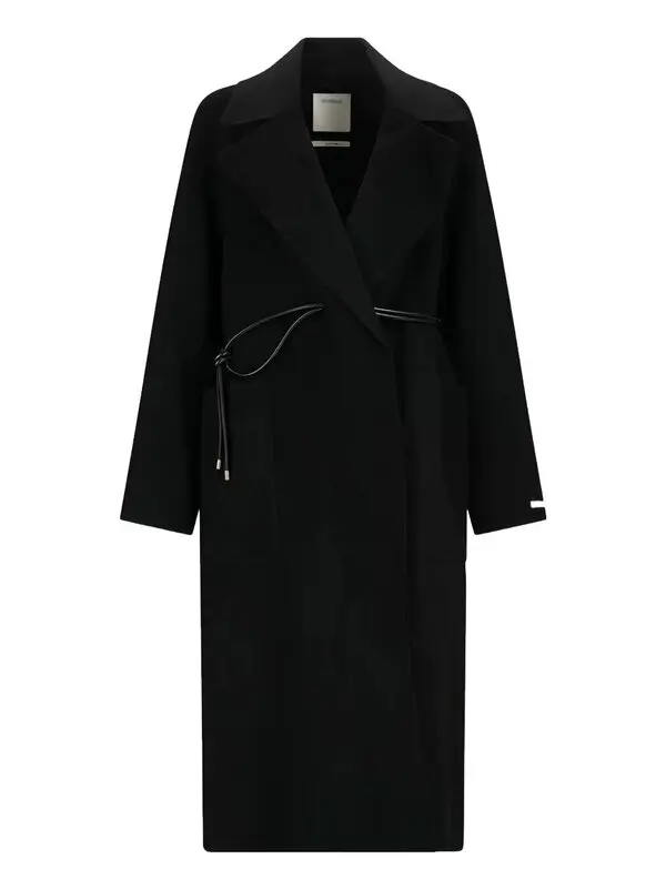 Sportmax Tie-cord Single-breasted Coat - Black