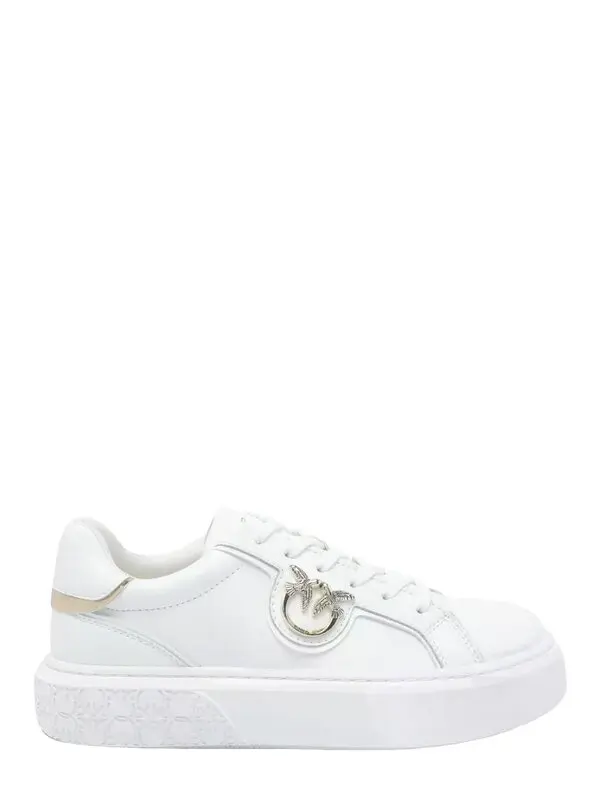 Pinko Logo Flatform Sneakers - White