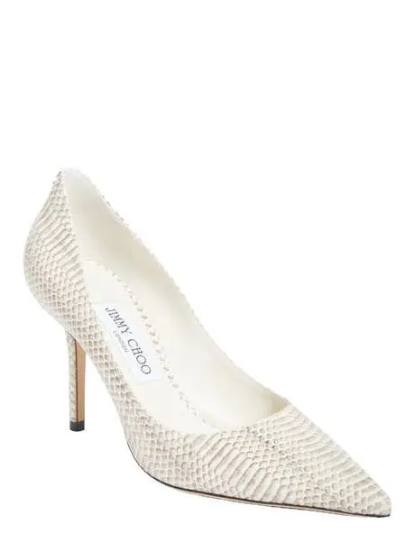 JIMMY CHOO Love 85 Snake-embossed Pumps - Roccia
