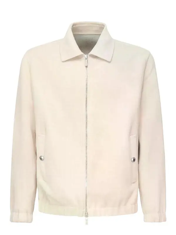 Eleventy Zip-fastening Wool Jacket - White