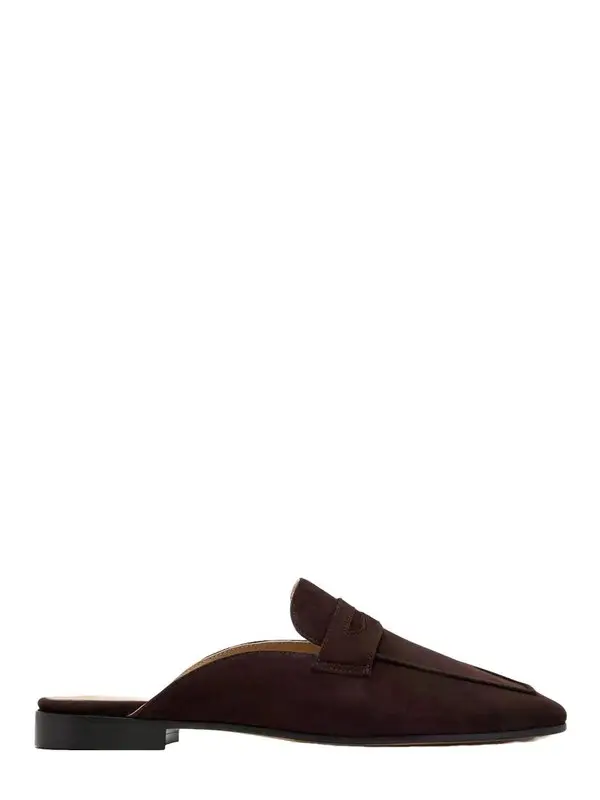 SOPHIQUE MILANO Penny-strap Suede Mules - Brown