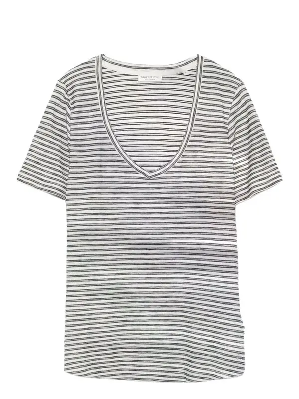 Marc O'polo Striped V-neck T-shirt - Black
