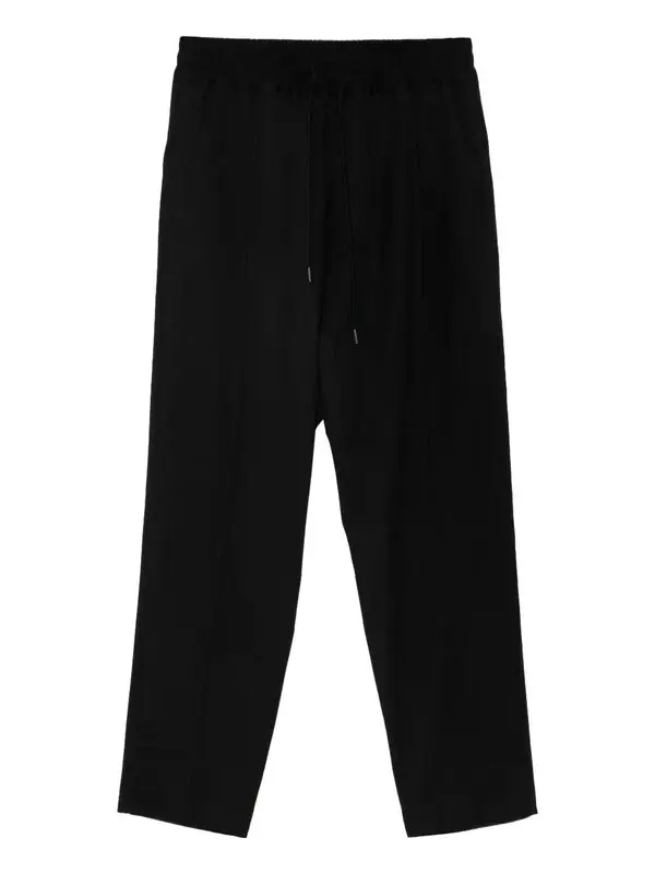 Isabel Benenato Wool Trousers With Drawstring - Black