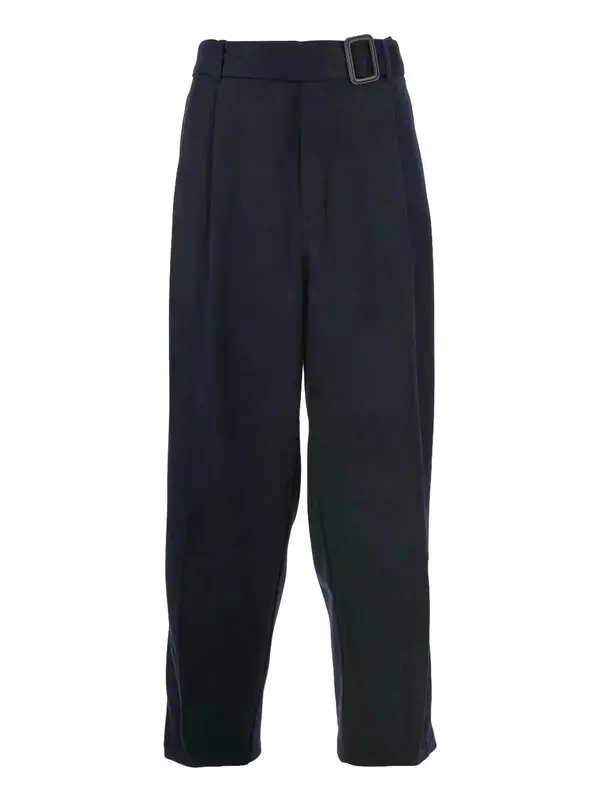 Emporio Armani Pleated Belted Trousers - Blue