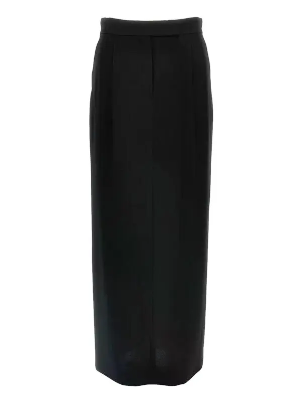 Max Mara Pleated Back-split Midi Skirt - Black