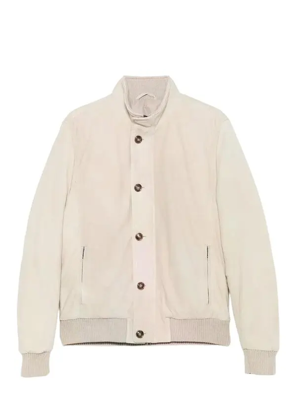 BARBA NAPOLI Button-fastening Ribbed-cuff Jacket - Neutrals
