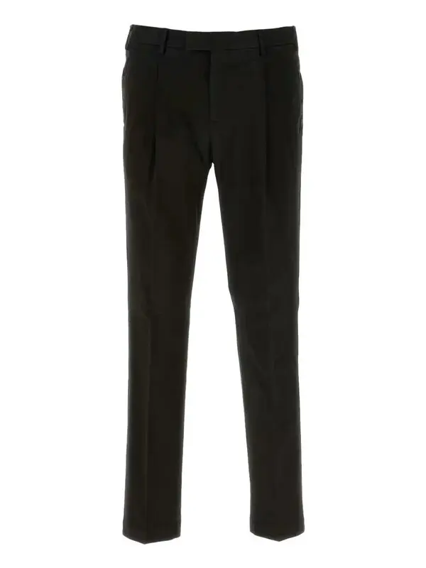 PT TORINO Pleated Cuffed Trousers - Black