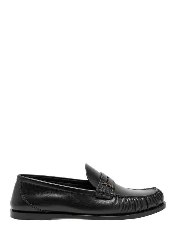 Saint Laurent Ryan Leather Loafers - Black
