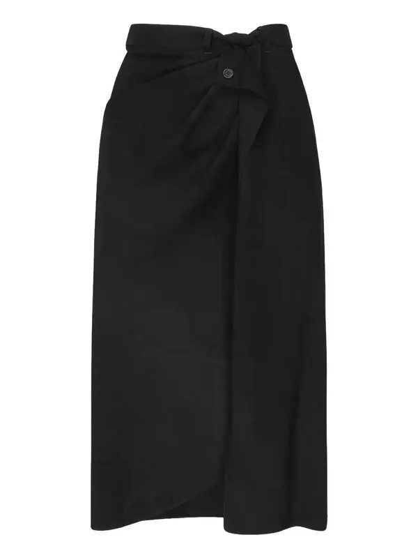 Balenciaga Knotted Detail Maxi Skirt - Black