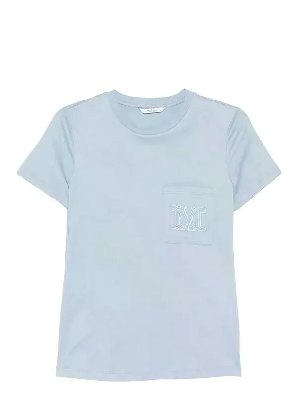 Max Mara Embroidered Pocket T-shirt - Blue