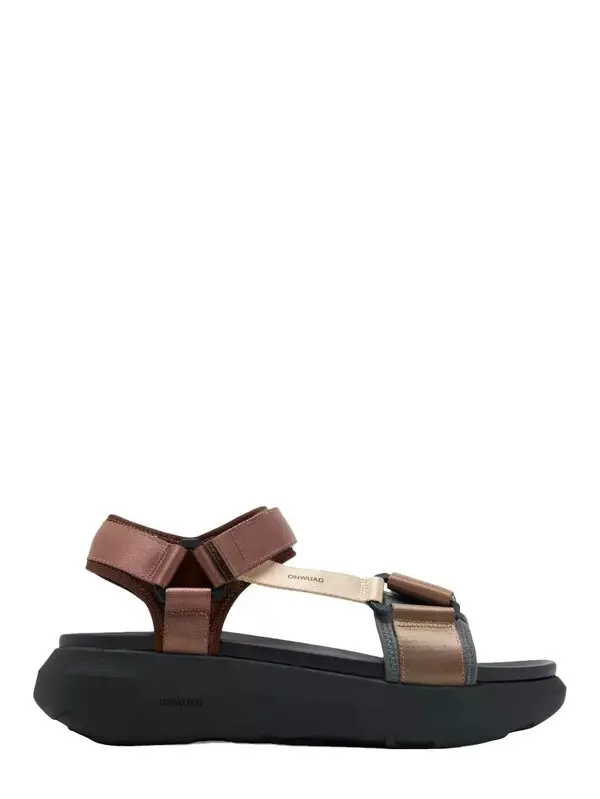 ONWUAD Platform Touch-strap Sandals - Brown