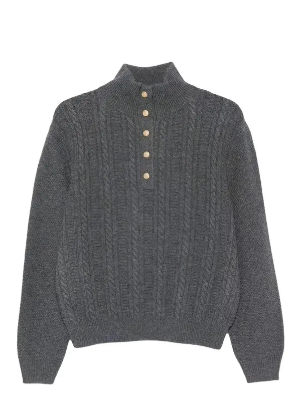 A.p.c. Cable-knit Button Sweater - Grey