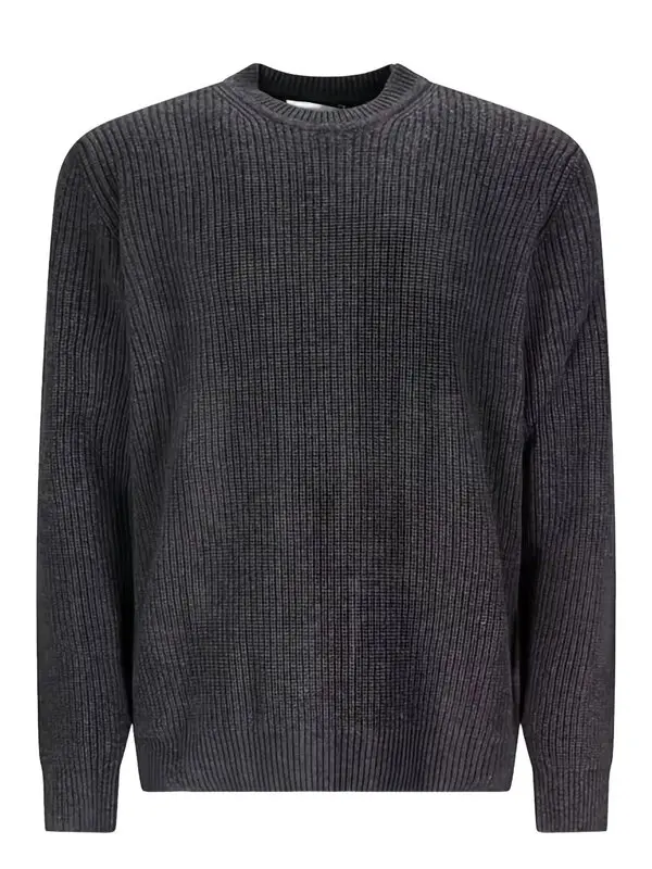 Tagliatore Ribbed Crew-neck Sweater - Grey