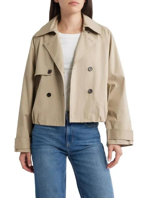 Rails Jett Crop Trench Coat - Taupe