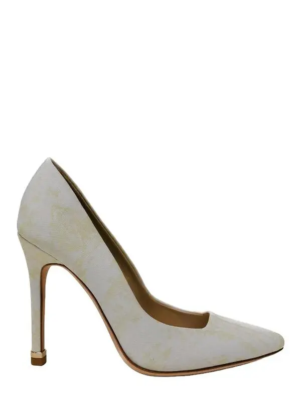 KENDALL LOUISE Flynn Heeled Pumps - Yellow Toile