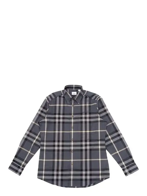 Burberry Check Cotton Shirt - Grey/white