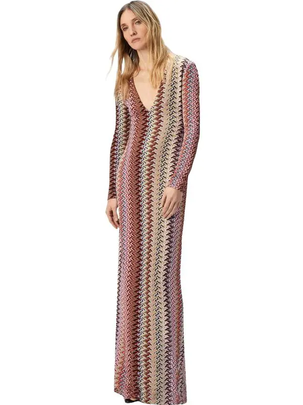 Missoni Long Dress With Zigzag Pattern - Multicoloured