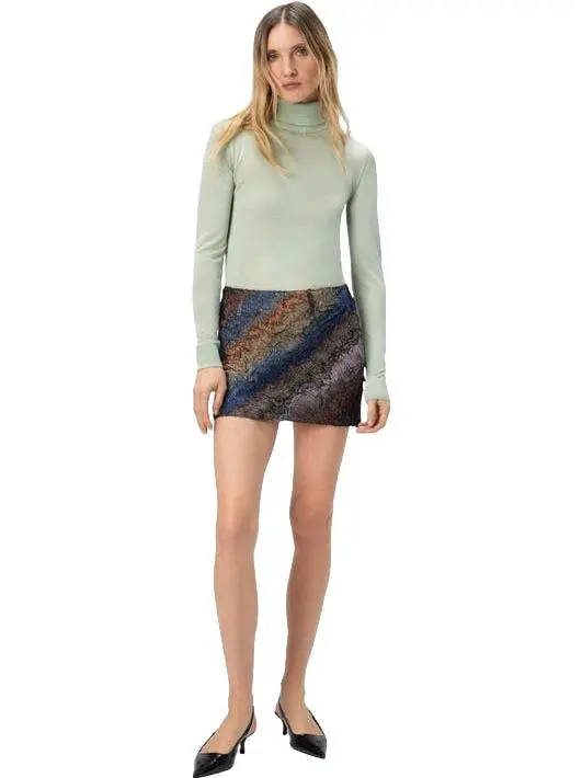 Missoni Pleated Mini Skirt With Snake Pattern - Blue
