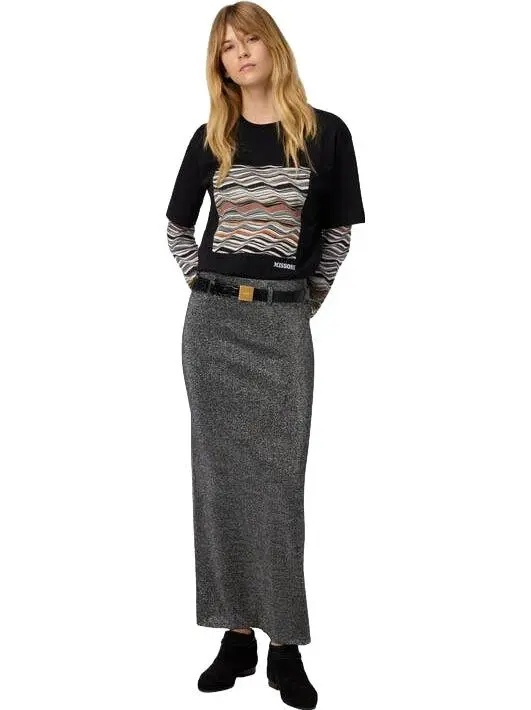 Missoni Long Skirt With Slit - Silver